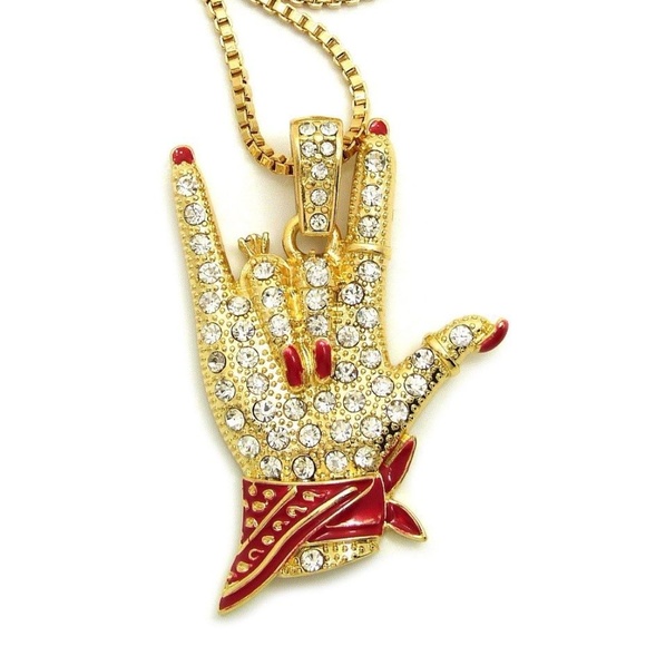Jewelry | Cardi B I Love You Hand Sign Pendant Box Chain | Poshmark